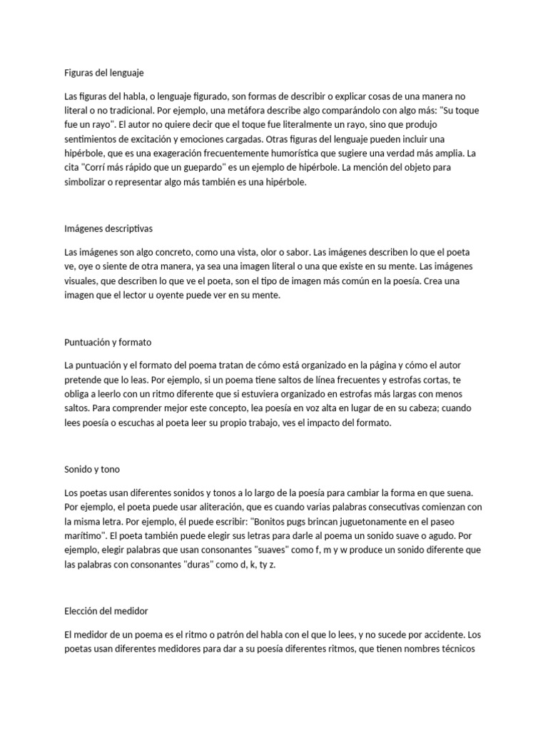 Elementos poéticos en el lenguaje | PDF | Poesía