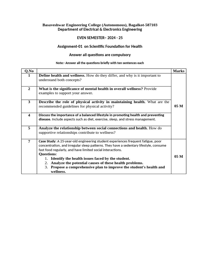 SFH Assignment 01 | PDF