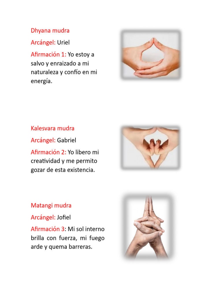 Afirmaciones y Mudras en Chakras PDF | PDF