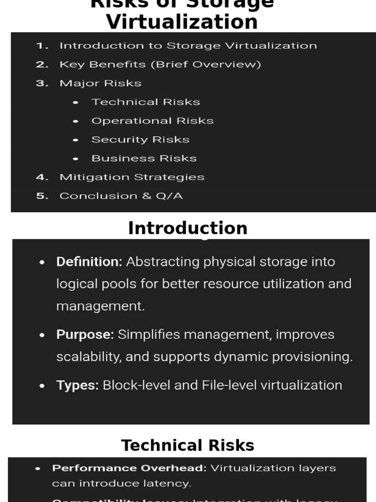 Risks in Storage Virtualization | PDF