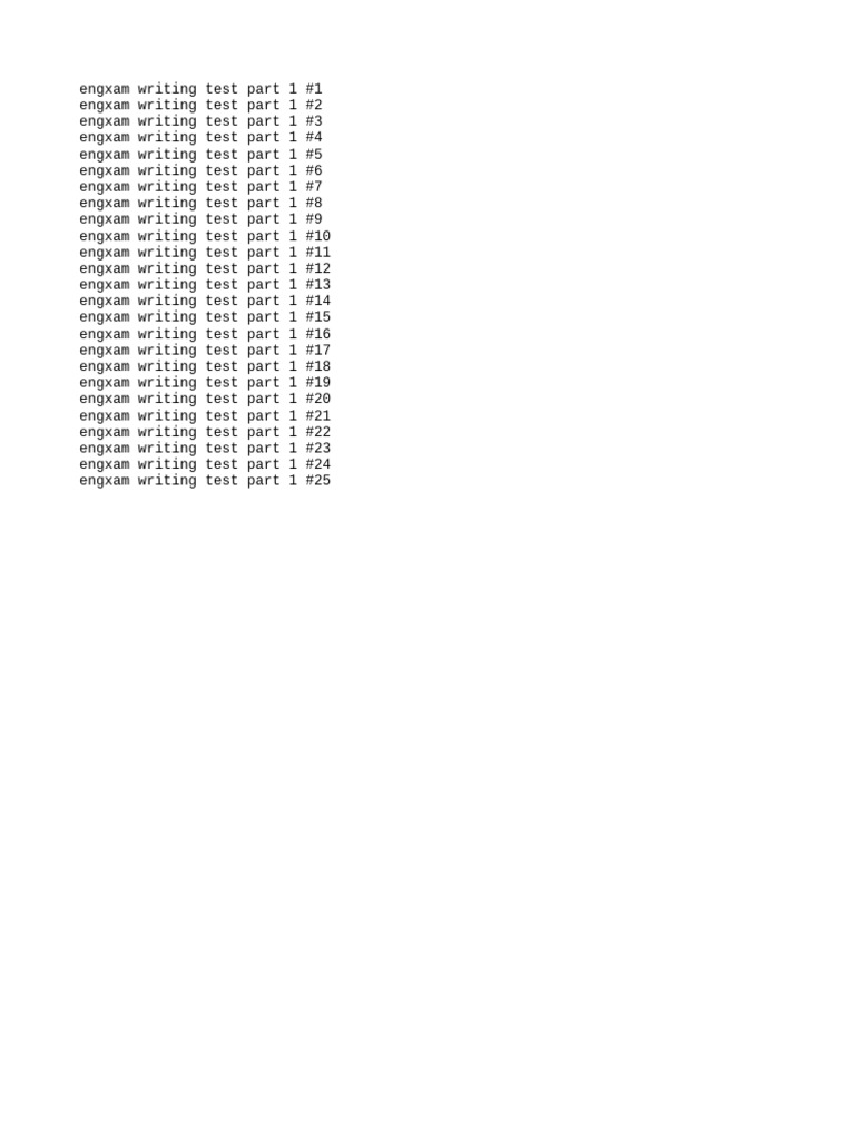 Engxam Writing Test Part 1 Overview | PDF