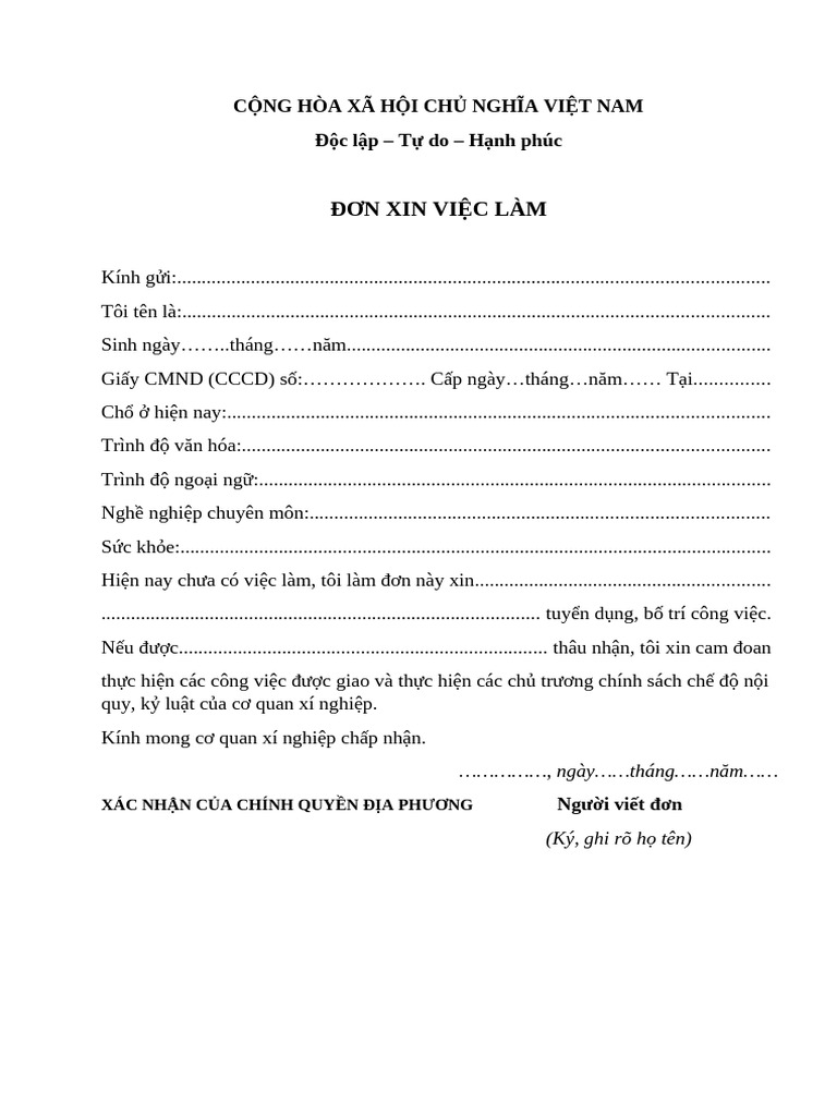 Don Xin Viec Lam | PDF