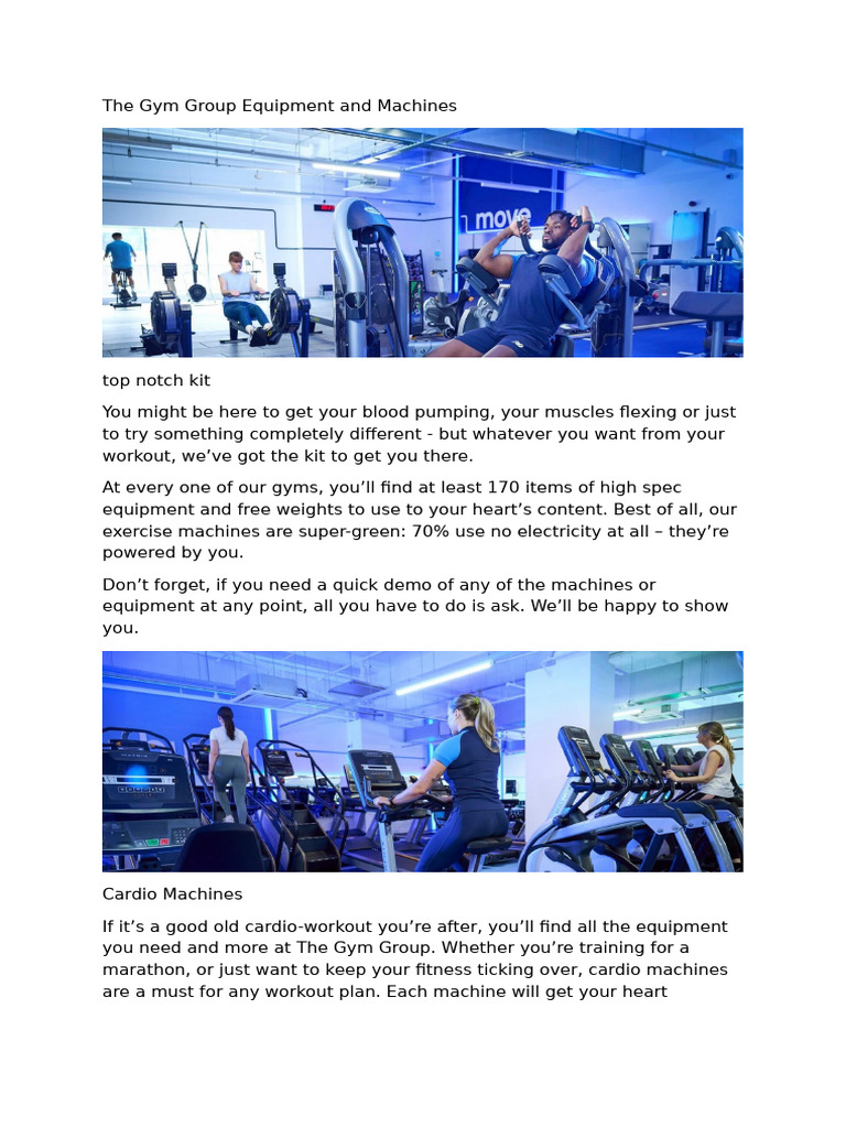 The Gym Group Equipment Overview | PDF | Strength Training | Physical ...