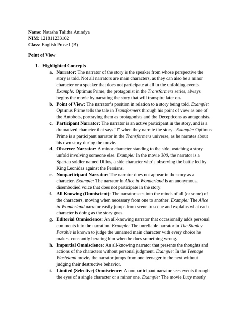 Natasha 5 POV | PDF | Narration