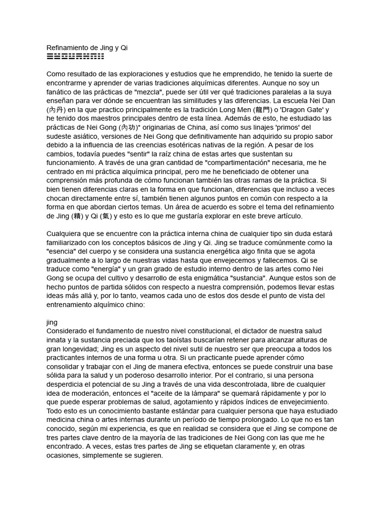 Jing Qi Refinar | PDF | Qi | Alquimia