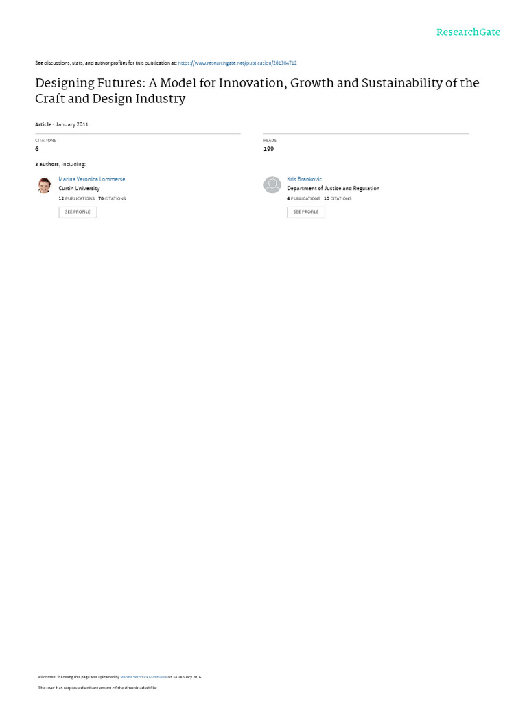 Designing Futures: A Model For Innovation, Growth and Sustainability of ...