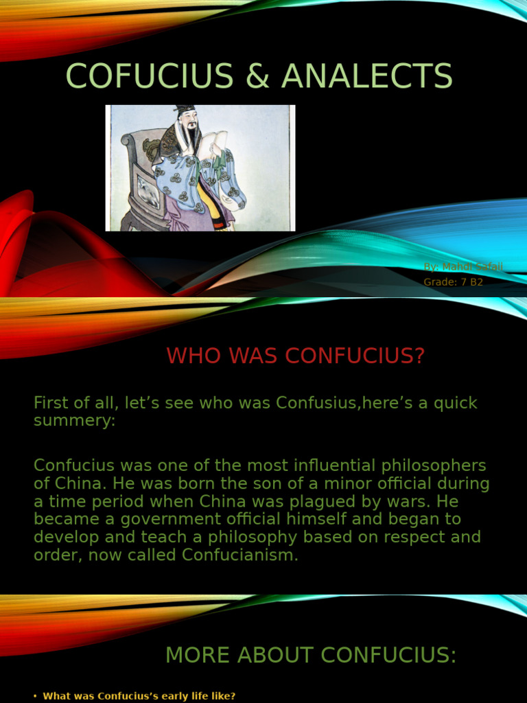 Cofucius & Analects Social Studies | PDF | Confucius | Confucianism
