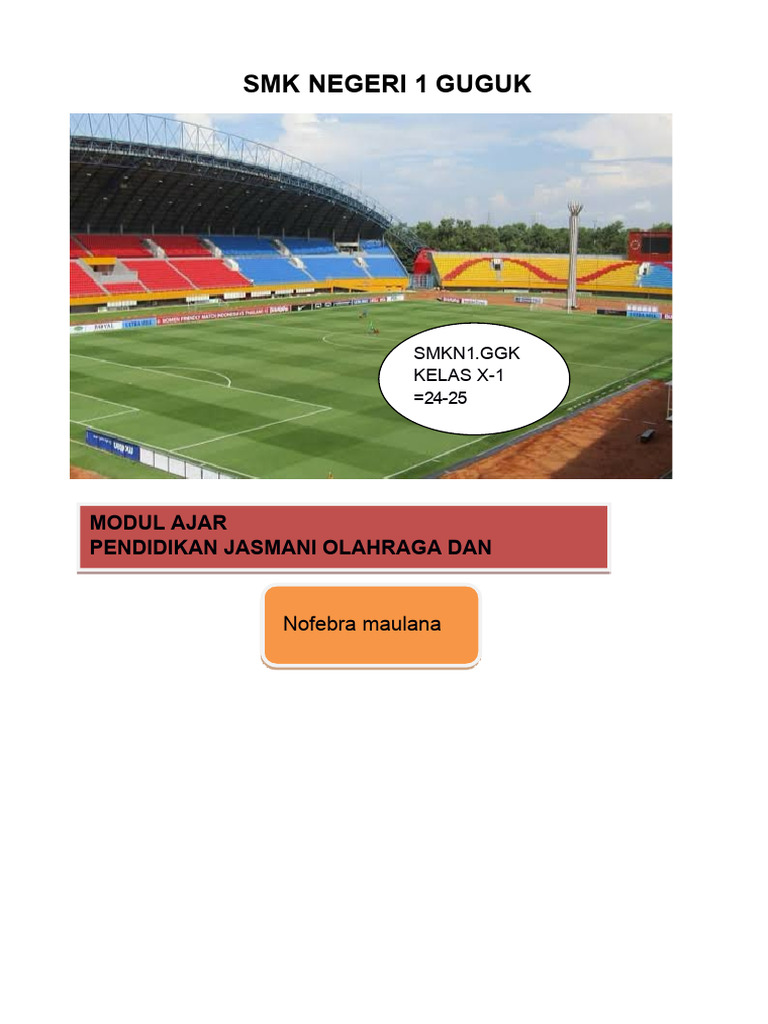 Modul PJOK Kelas X SMK Negeri 1 Guguk | PDF