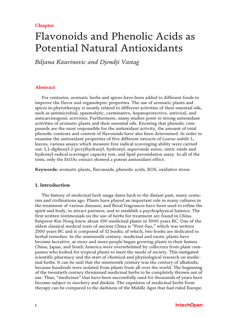 Antioxidant Potential of Flavonoids | PDF | Antioxidant | Radical ...