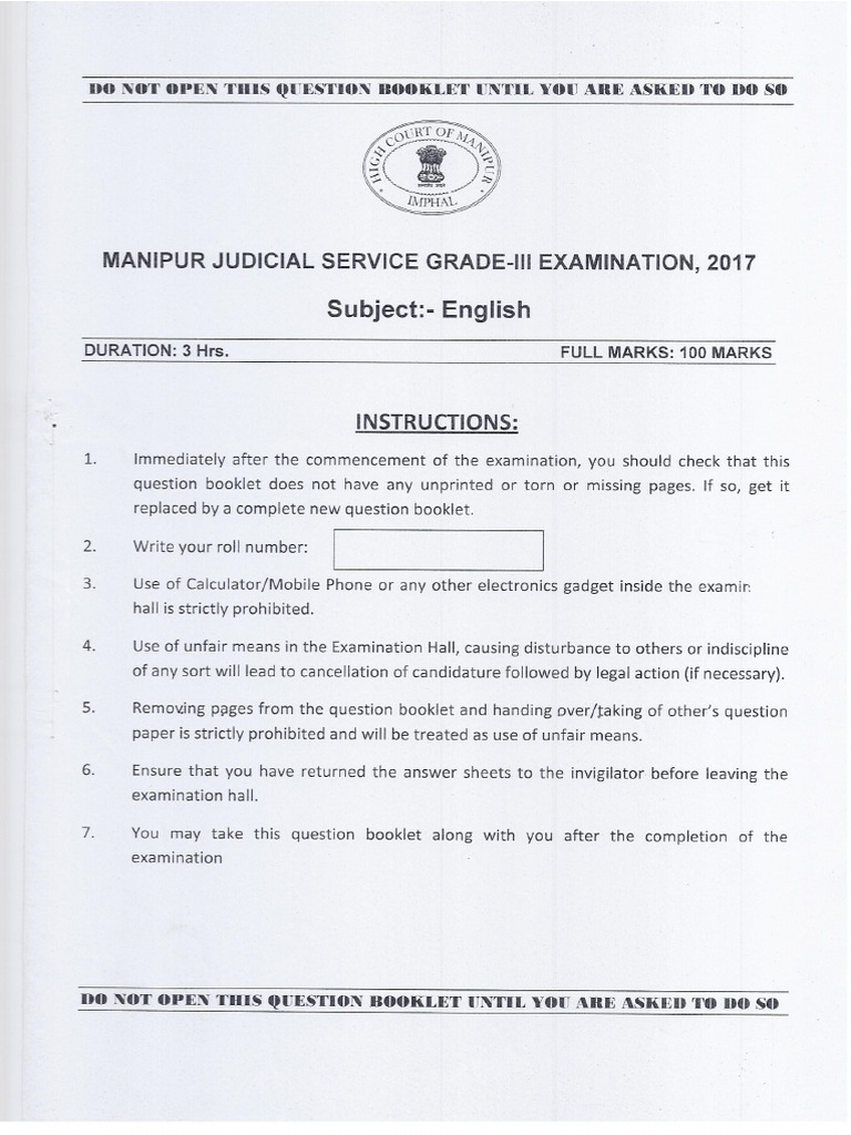 Mjs Grade III English 2017 | PDF