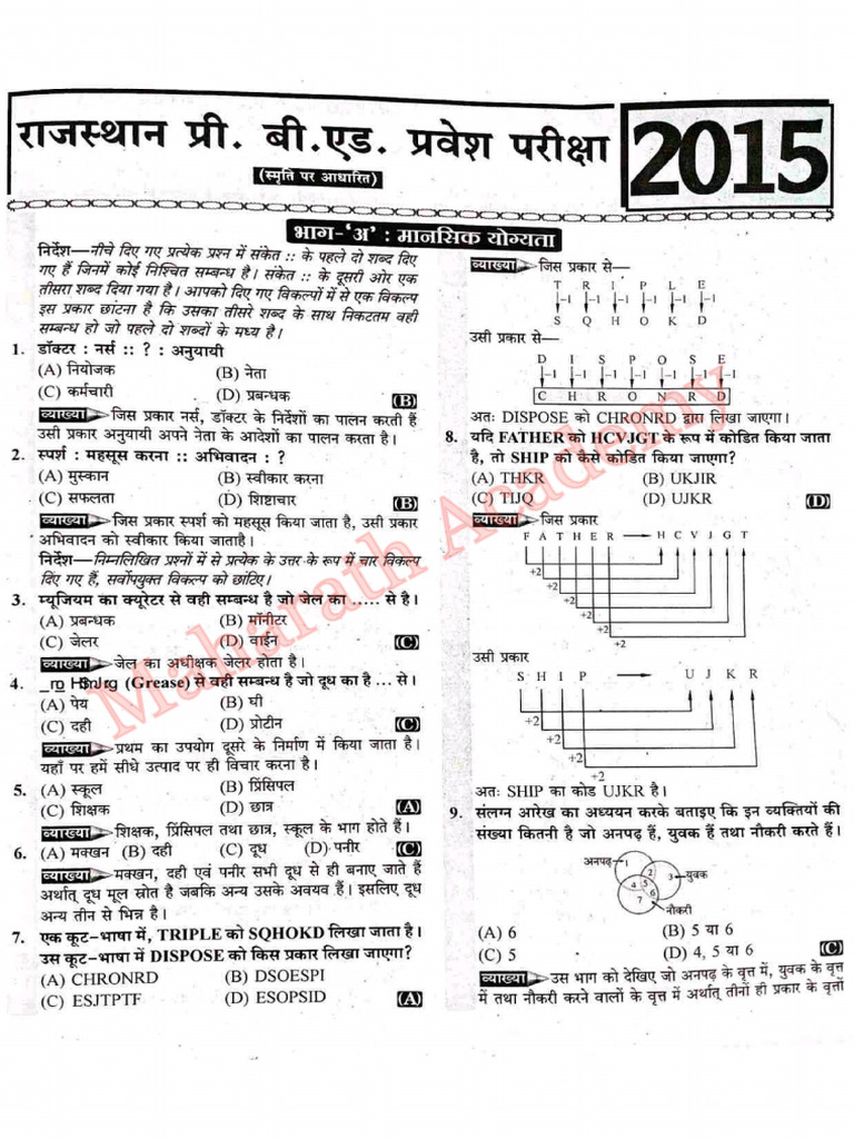 PTET 2015 Question Paper Insights | PDF