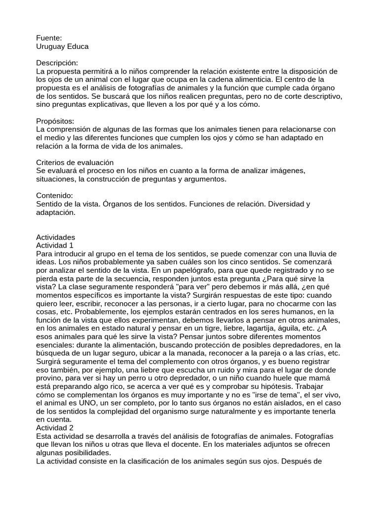 Actividades sobre adaptaciones animales | PDF | Aves | Humano