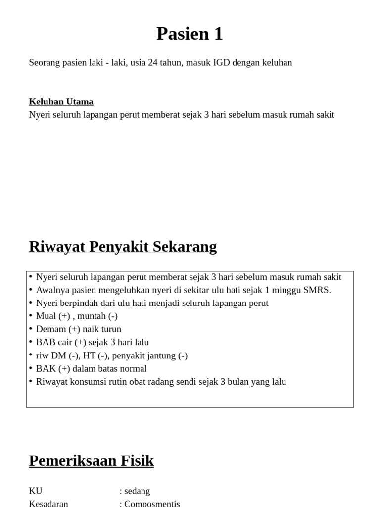 Peritonitis Difus E.C Susp Perforasi Gaster | PDF