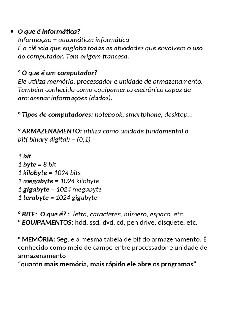 Introdução à Informática e Computadores | PDF