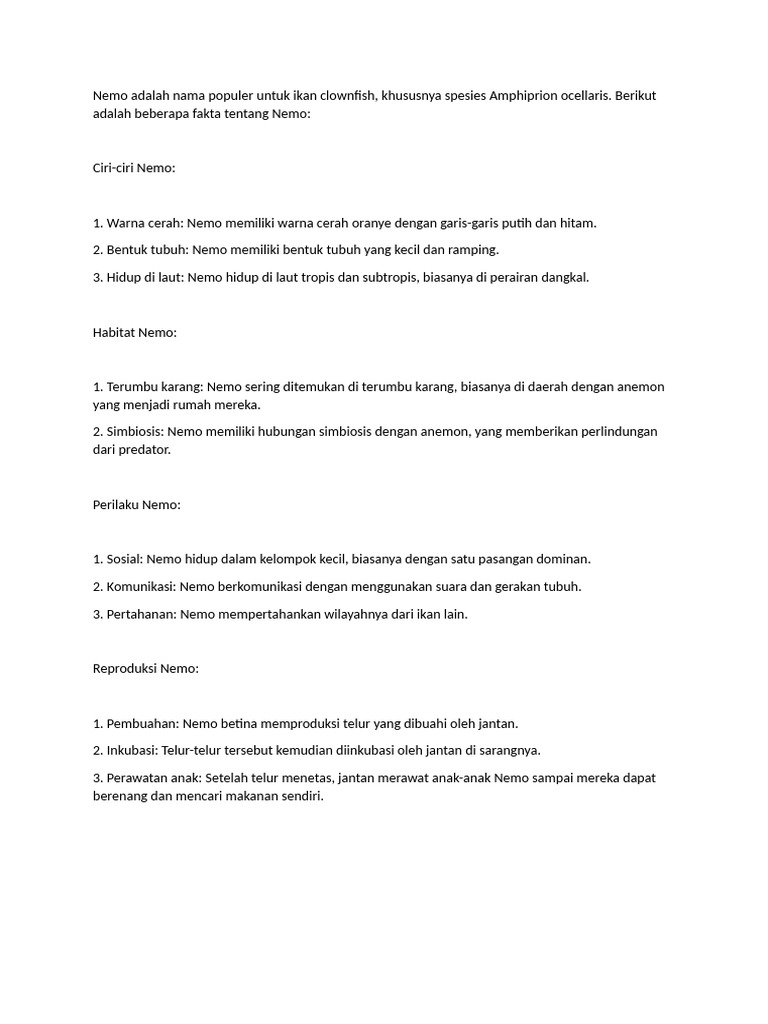 Mengenal Nemo | PDF