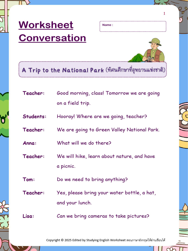 Field Trip Conversation Worksheet | PDF | Chess Theory | Chess