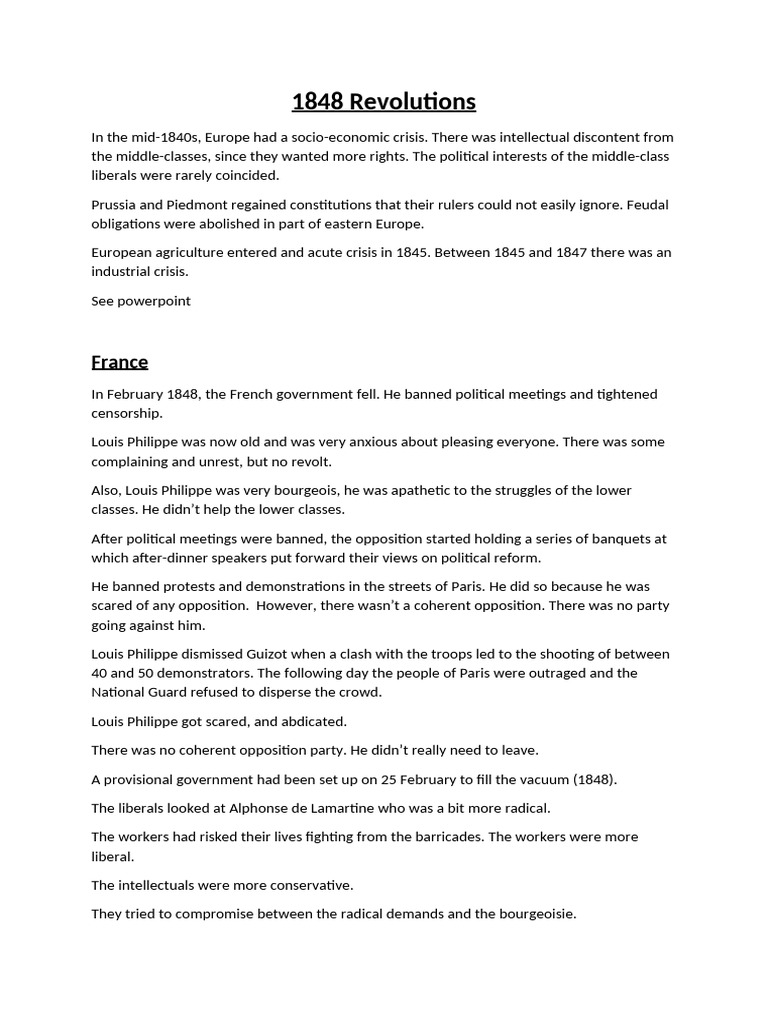 1848 Revolutions | PDF