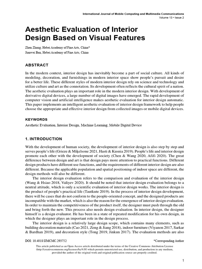 Aesthetic Evaluation of Interior Design Based On V | PDF | Image ...