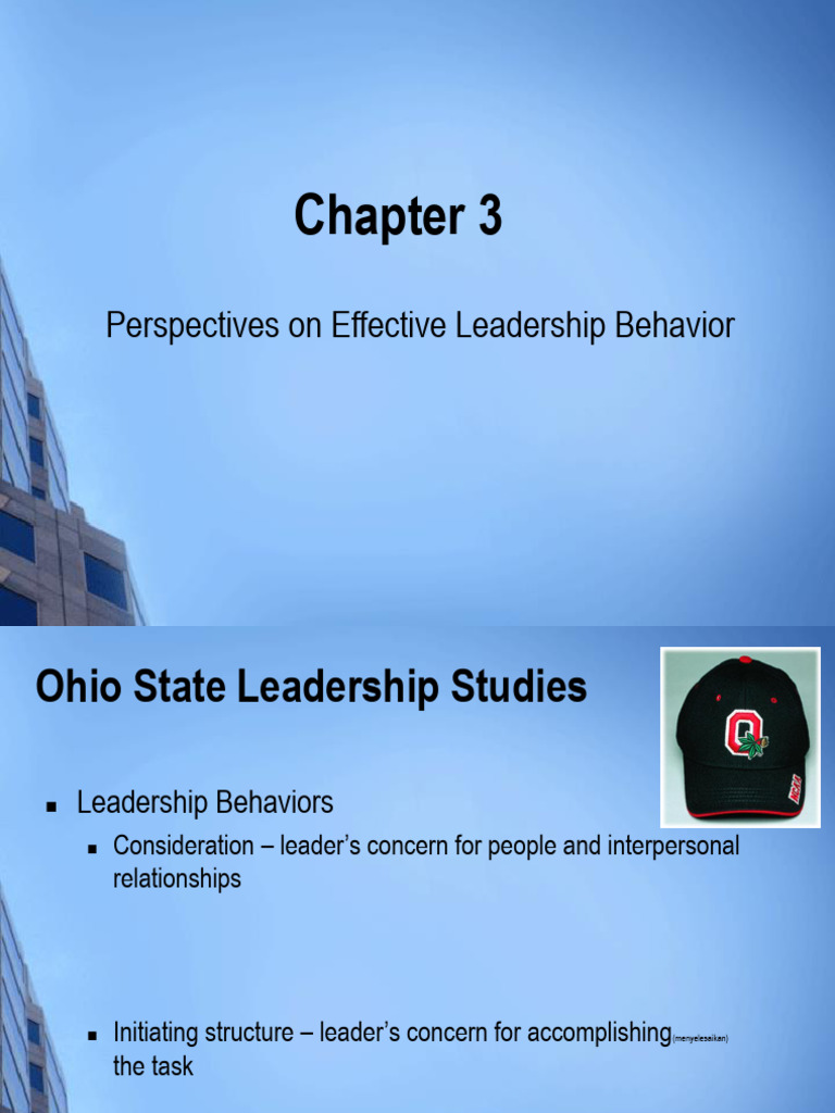 Ch. 03 Perspectives On Effective Leadership Behavior | PDF | Leadership | Validity (Statistics)