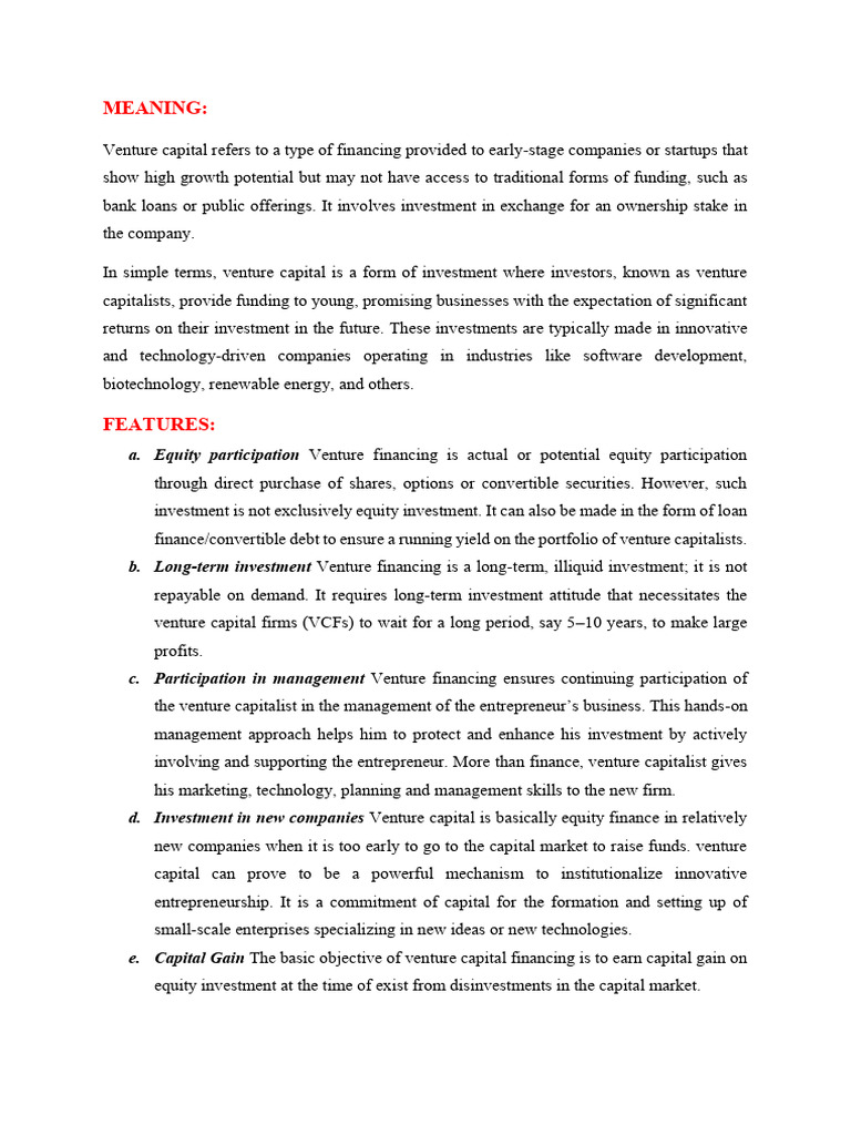 Understanding Venture Capital Basics | PDF | Corporate Finance ...