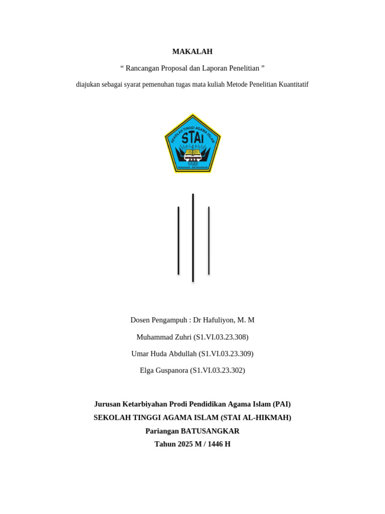 Makalah Rancangan Proposal Dan Laporan Penelitian | PDF