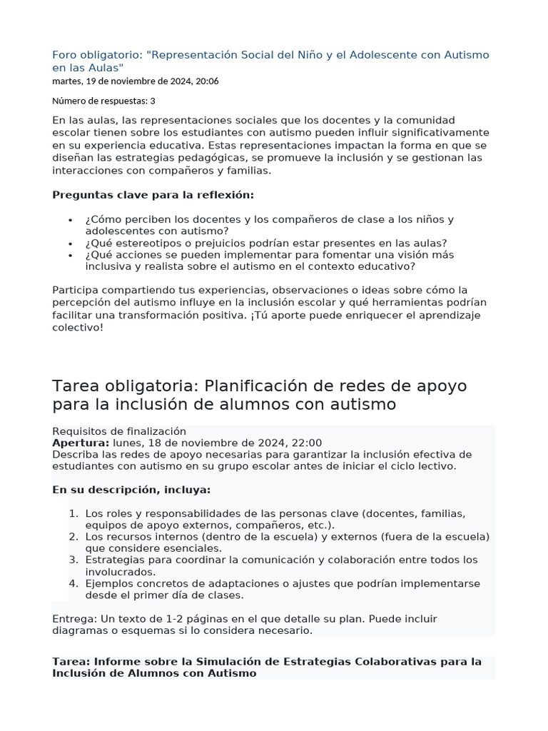 Tarea Modulo 3 | PDF | Enseñando | Inclusión (Educación)