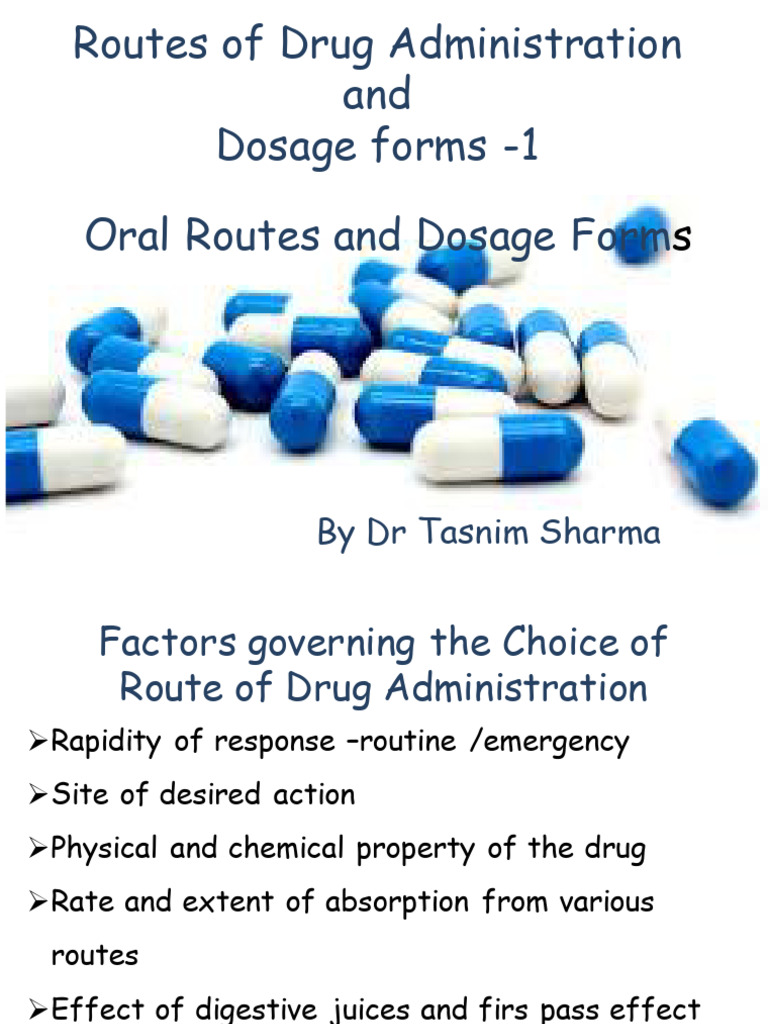 Routes of Drug Administration and | PDF | Tablet (Pharmacy) | Dose ...