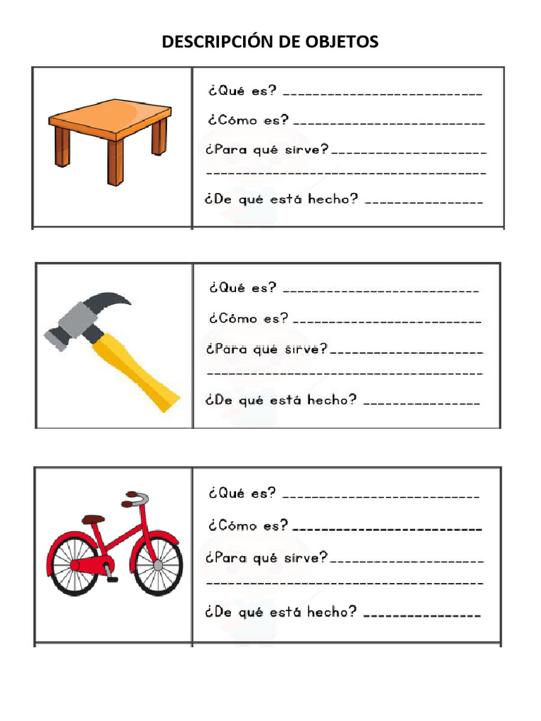 Descripción de Objetos | PDF
