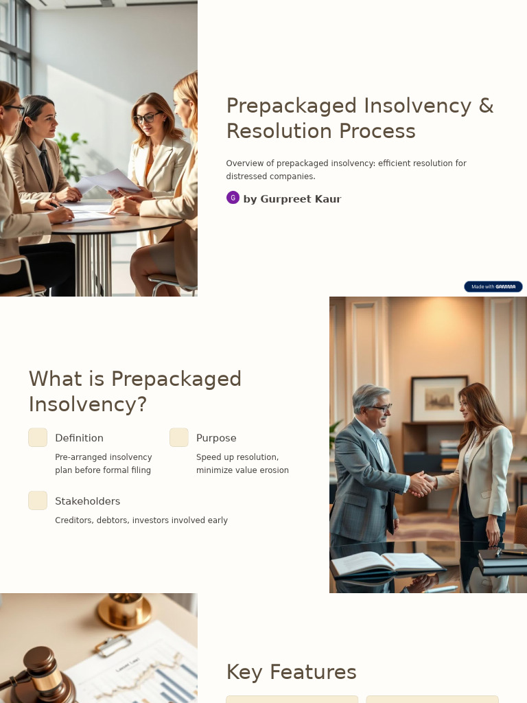Prepackaged Insolvency and Resolution Process | PDF | Bankruptcy ...