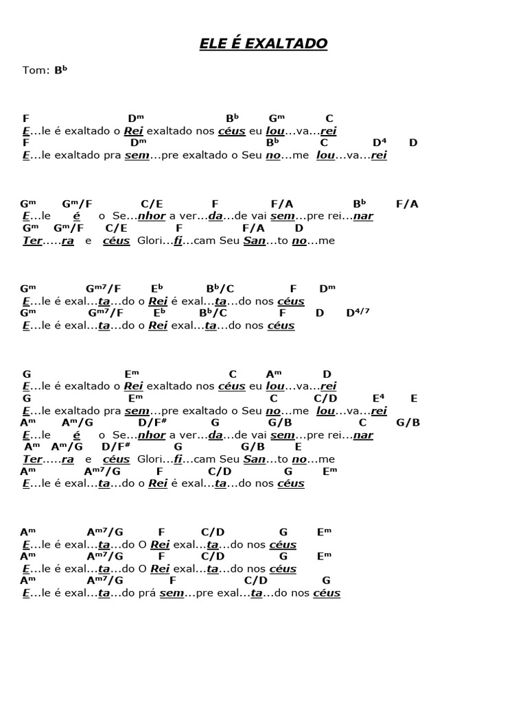 Ele É Exaltado (F) Corrigido | PDF