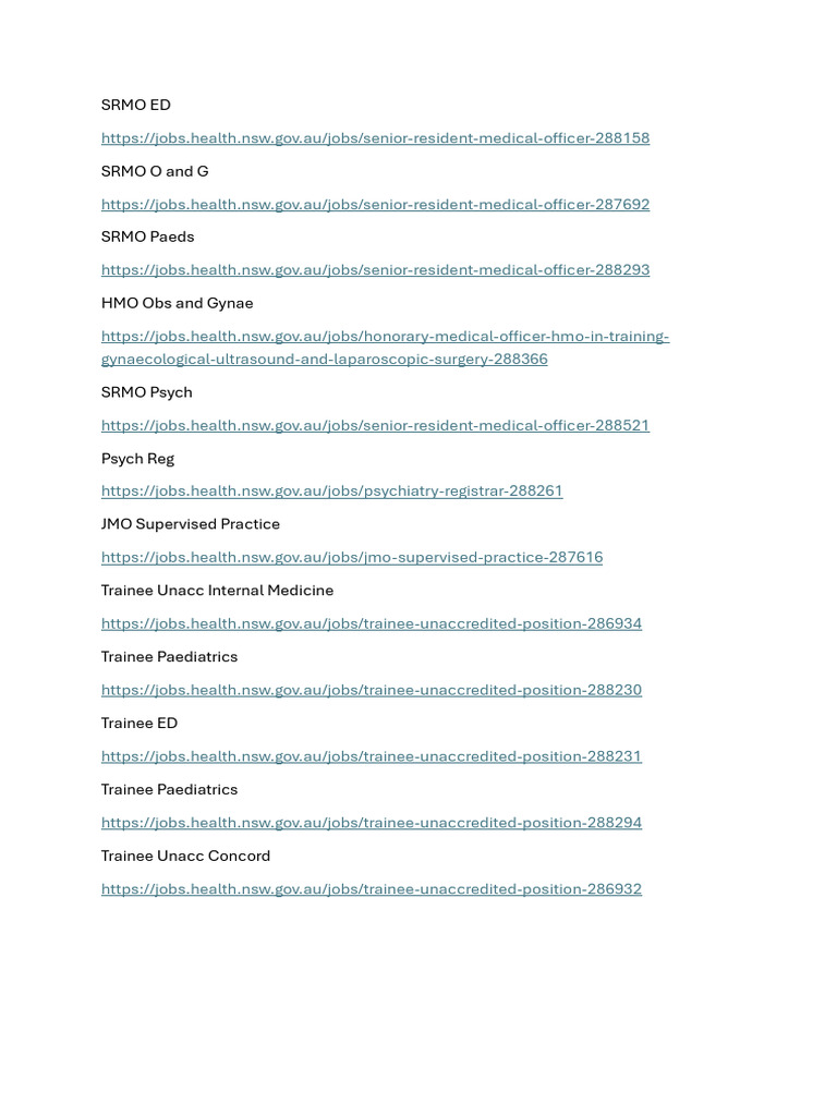 NSW Job List | PDF