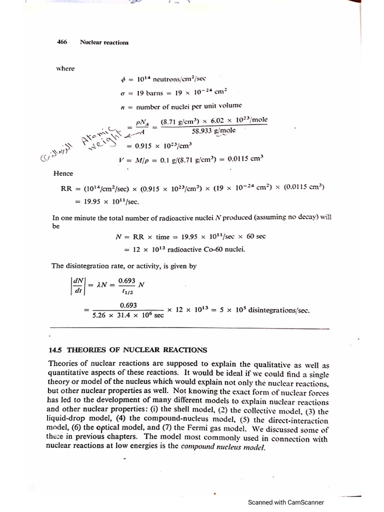 Compound Nucleus Model | PDF