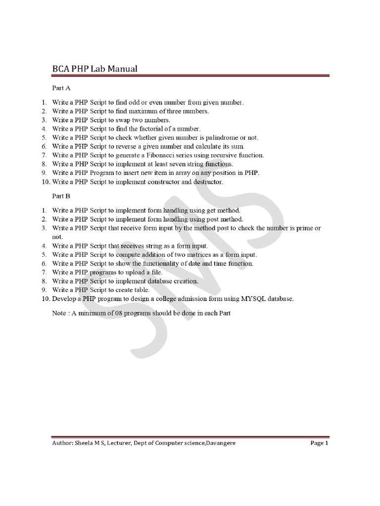 Php Lab Final Part a & B | PDF