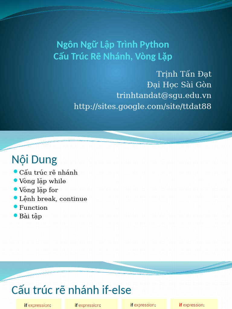 Python 4 Cau Truc Dieu Kien Vonglap | PDF