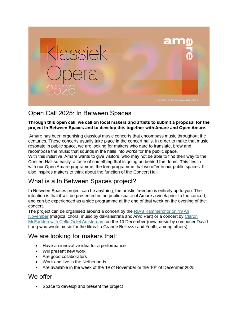 Open Call 2025 in Between Spaces - EnG SL | PDF