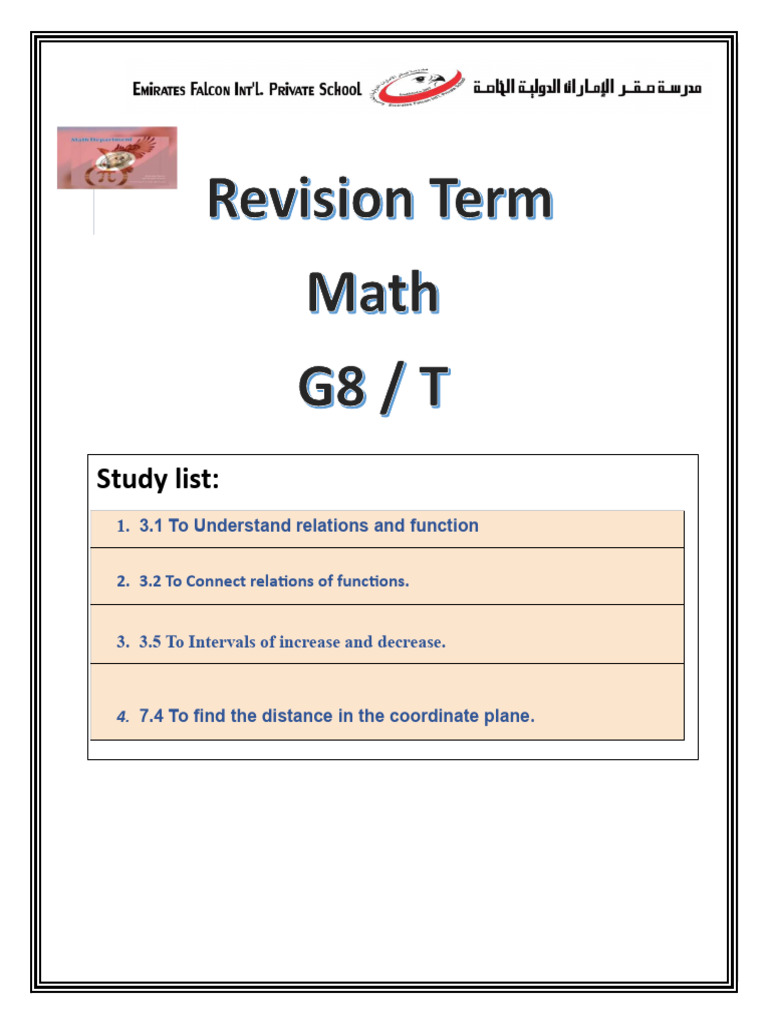 Revision Grade 8 Answers | PDF | Function (Mathematics) | Mathematical ...