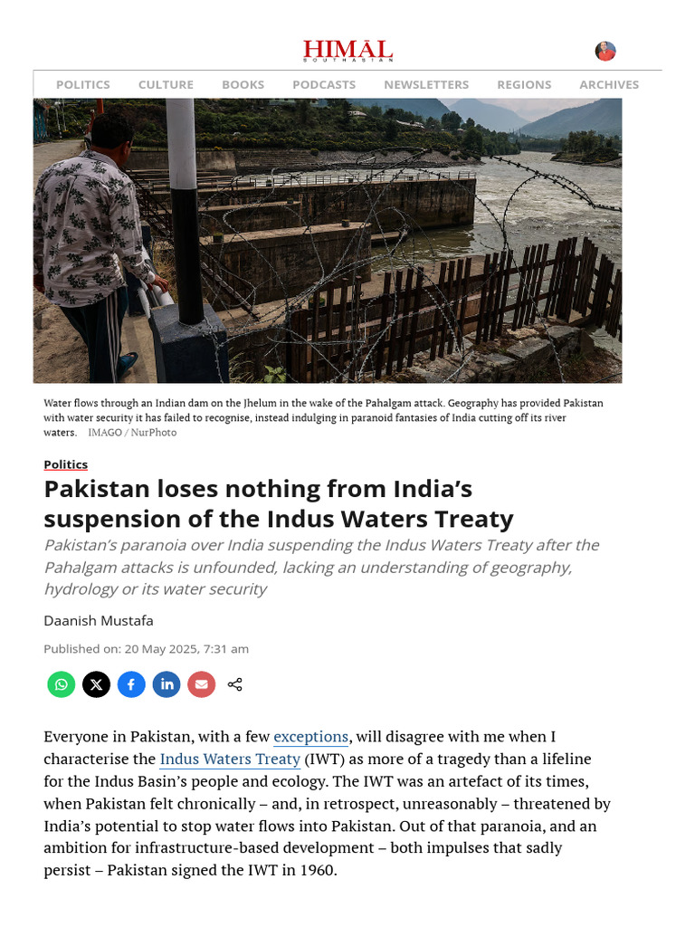 A PDF of The Himal Publication On IWT | PDF | Indus River | Hydrology