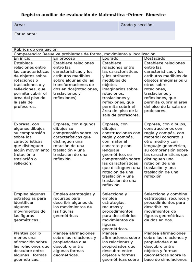 Registro Auxiliar de Matematica | PDF | Rotación | Geometría