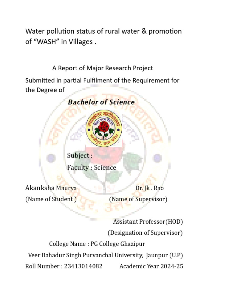 Rural Water Pollution and WASH Promotion | PDF | Wash | Water Pollution