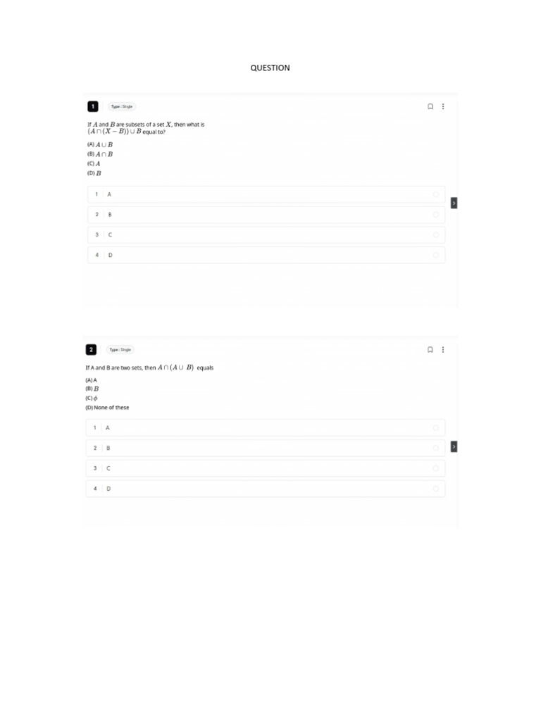 Set Theory DPP 02 (Of Lec 03) II MCQ Quiz | PDF