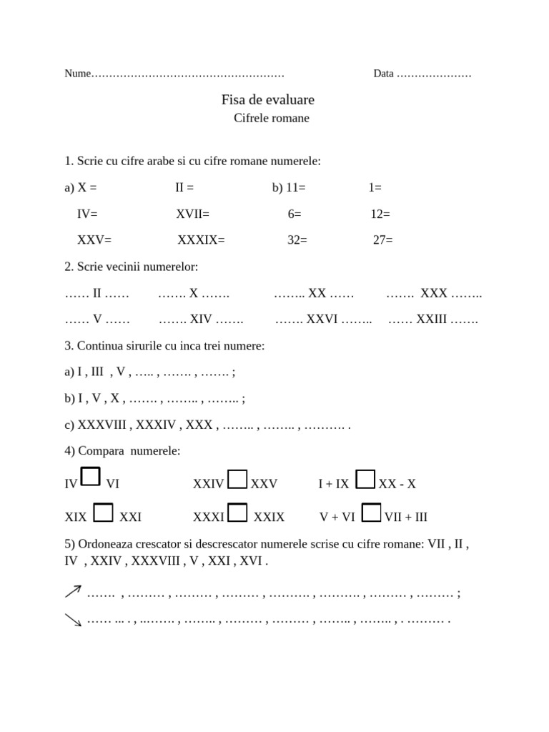 Cifrele Romane | PDF