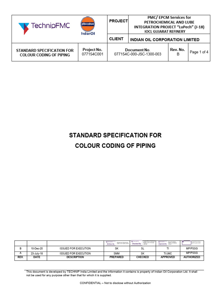 Colour Code 077154C-000-JSC-1300-003 | PDF | Specification (Technical ...