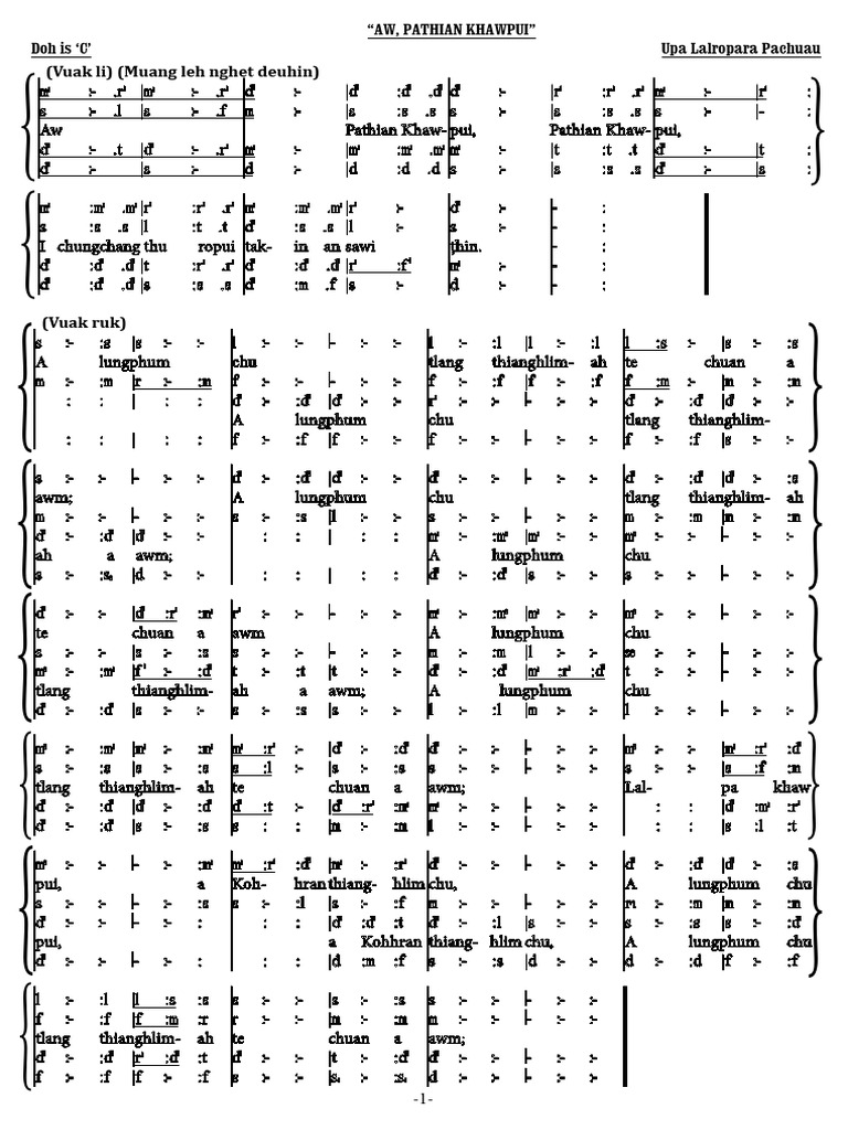 Aw Pathian Khawpui (Hla Copy) Final | PDF