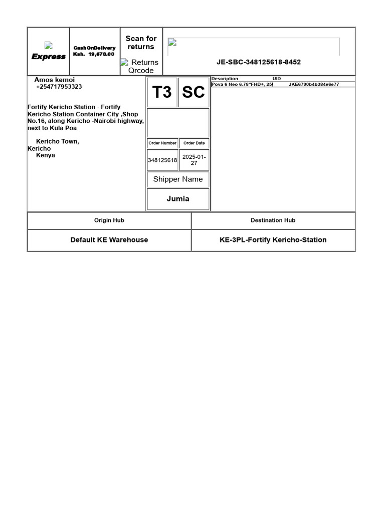 Express: JE-SBC-348125618-8452 | PDF