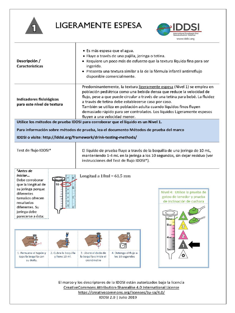 Iddsi Framework Descritors v2 La Spanish Final July2020 (1) 004 | PDF