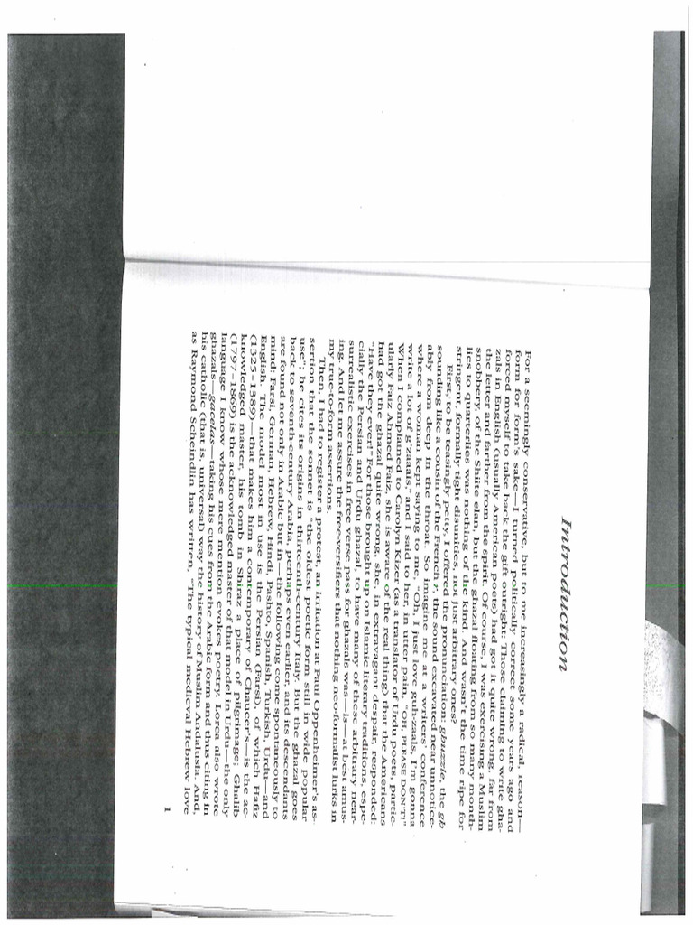 Intro 2 Ghazal Agha Shahid Ali | PDF