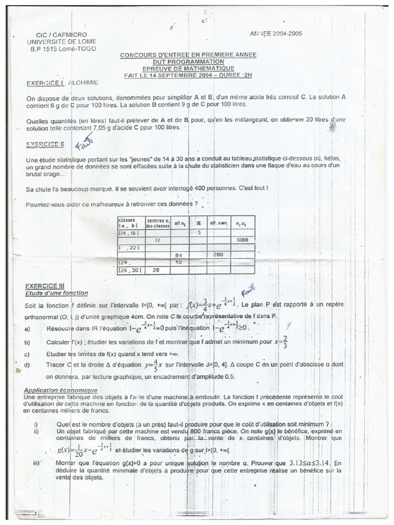 Sujets Maths Cic | PDF