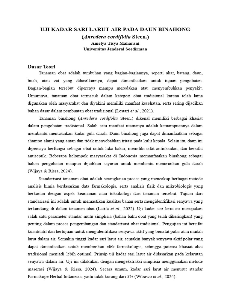 Kadar Sari Larut Air_Amelya Tisya Maharani (2) | PDF