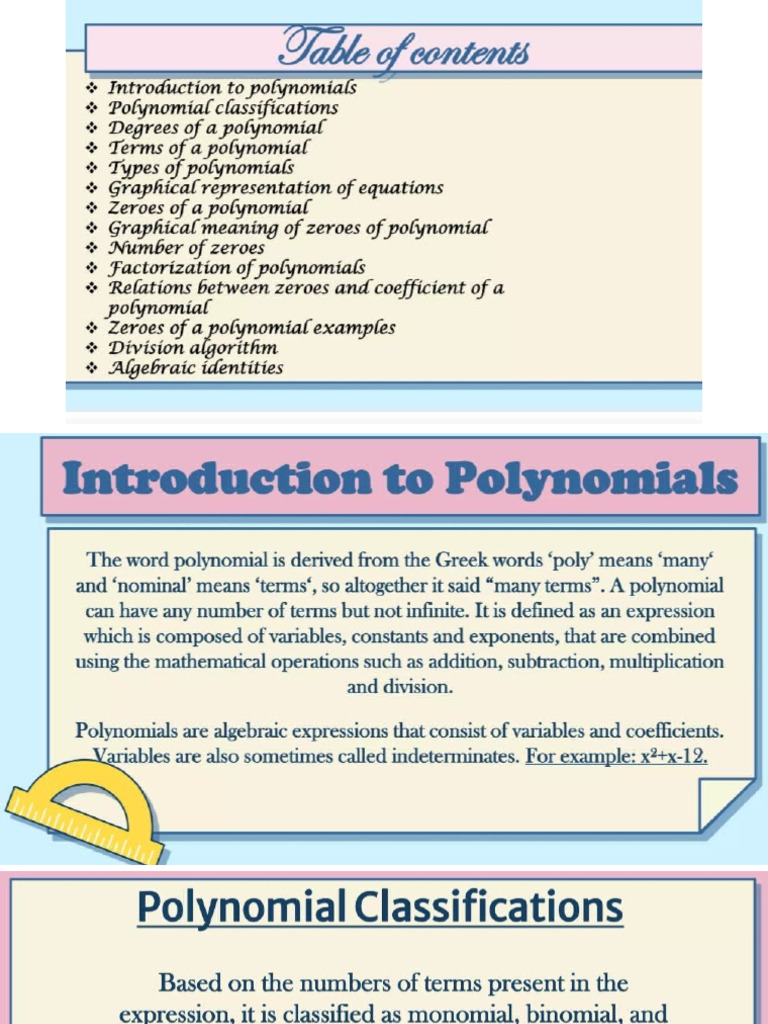 Maths Polynomial | PDF