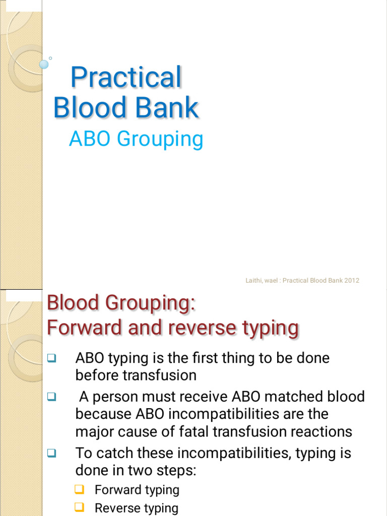 Lab 2 ABO Reverse Grouping | PDF